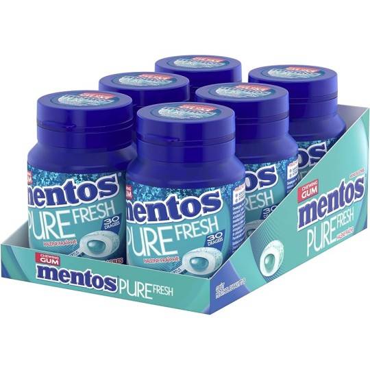 6 Boîtes Mentos Pure Fresh Menthol Eucalyptus - Chewing Gum - Milleproduits